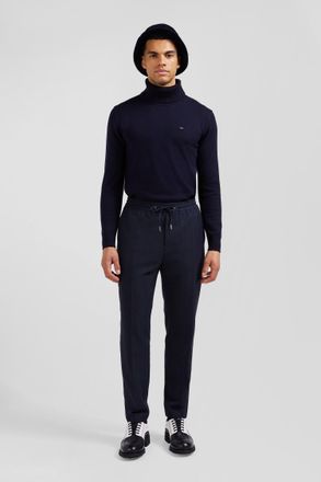 Eden Park Pantalon Bleu Marine &Agrave; Taille &Eacute;lastiqu&eacute;e Coupe Modern