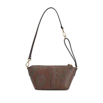 Etro Paisley-Print Leather-Cotton Shoulder Bag - Brown