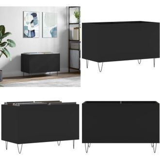vidaXL Plattenschrank Schwarz 74,5x38x48 cm Holzwerkstoff - Plattenspeicher - Schallplattenregal - Vinylschrank - Wohnzimmerm&ouml;bel - Industrielles Design