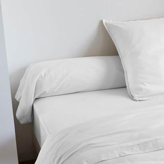 Someo Taie de traversin Coton lav&eacute; - SOMEO Blanc 90 cm