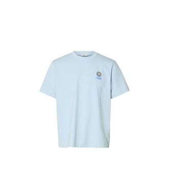 Selected T-shirt imprim&eacute; &agrave; col rond en coton