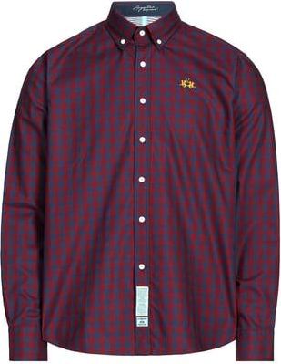 La Martina Chemise col am&eacute;ricain &agrave; carreaux en coton