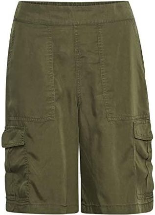 Kaffe Womens Cargo Shorts Loose Fit Elastic Waist Pockets Casual Style