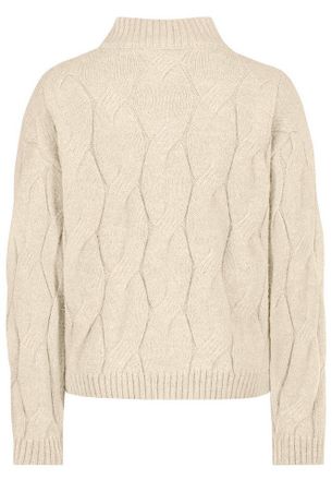 Eight2Nine Strickpullover Damen Zopfstrick Pullover grobes Zopfmuster, Wollanteil