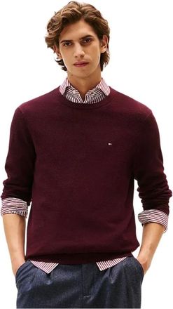 Tommy Hilfiger Homme, Pulls, Rouge, Taille: S Pull ras du cou en maille textur&eacute;e