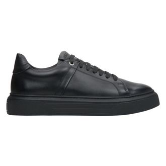 Estro & Luminara Luxuri&ouml;se schwarze Leder-Sneakers - - Shoes - Herren - Schwarzk - 43 EU
