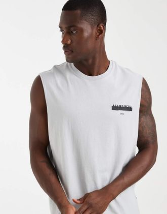 AllSaints Redact - D&eacute;bardeur sans manches &agrave; motif - Gris