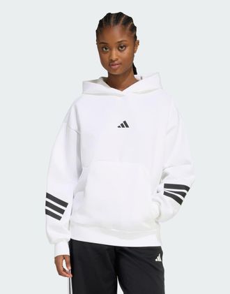 adidas Future icons - Sweat &agrave; capuche &agrave; 3- bandes - Blanc