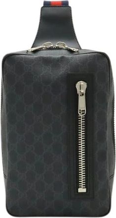 Gucci Sac bandouli&egrave;re GG Supreme en toile enduite PVC Pre-owned - Femme - Pre-owned - Noir - Taille: ONE Size