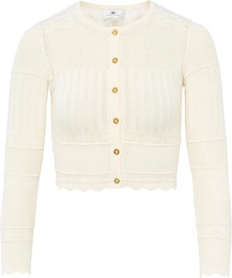 Elisabetta Franchi Femme, Pulls, Beige, Taille: 42 FR Knitted Sweater