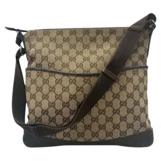 Gucci Pre-owned GG Canvas Leder Schultertasche - - Pre-owned - Damen - Braun - ONE SIZE