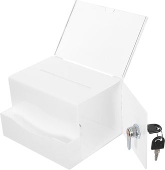 Soimiss Abschließbare Acrylbox mit Schloss Große Kapazität Vielseitig für Visitenkarten Spenden und Feedback Sicher für Büro und Veranstaltungen Modernes Tran