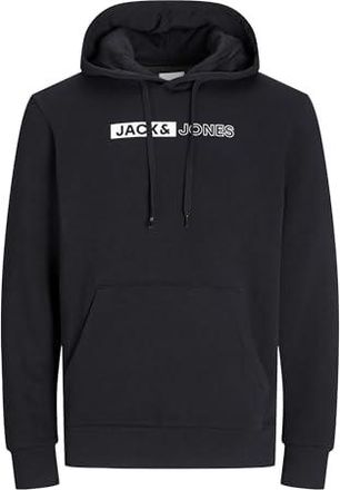 Jack & Jones Jjecorp Sweat À Capuche avec Logo Play Noos Pls Homme Sweatshirt à capuche, Noir/Imprimé : Play 5, 6XL