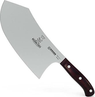GIESSER seit 1776 - Made in Germany - Hackbeil 22 cm Rocking Chefs, PremiumCut Butcher No 1, Hackmesser, Micarta, rot, genietet, rostfrei, deutsches Grillmess