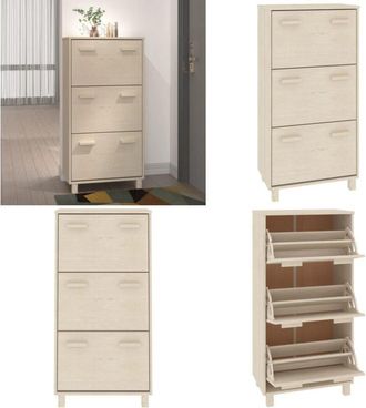 vidaXL Vidaxl - Schuhschrank hamar Honigbraun 59,5x35x117 cm Massivholz Kiefer - Holzschrank - Schuhschrank - Schrank - Garderobe - Aufbewahrung - Home &