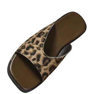 Generic Tongs de plage en cuir pour femme - Bout ouvert - Sandales confortables &agrave; lani&egrave;res pour l&eacute;t&eacute; - Chaussures orthop&eacute;diques l&eacute;g&egrave;res avec tapis de yoga - P