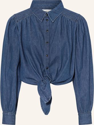 BA&SH Ba&Sh Cropped-Jeansbluse Leria blau