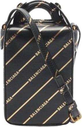 Balenciaga Sac bandouli&egrave;re Pre-owned Box 2Way en cuir - Femme - Pre-owned - Noir - Taille: ONE Size