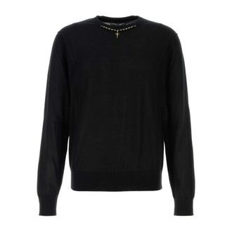 Dolce & Gabbana Eleganter Kaschmirpullover in Schwarz - - Knitwear - Herren - Schwarzk - L