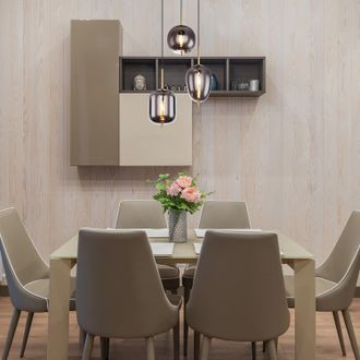 Globo Lighting home24 Pendelleuchte Blacky II Ø 46cm Grau Material: Glas, Metall Metallart: Eisen Oberfläche Metall: Lackiert E14