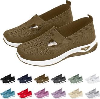 Generic Chaussures de marche confortables pour femme, baskets orthop&eacute;diques tiss&eacute;es l&eacute;g&egrave;res et respirantes avec semelle souple, chaussures larges pour femme, 