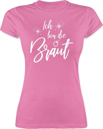 Shirtracer Shirt Damen - JGA Junggesellenabschied Frauen - Ich Bin die Braut Bride - XXL - Rosa - t-Shirts junggesellinnenabschied Bachelorette Party Tshirt t-Sh