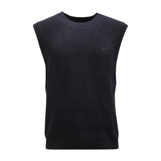 Sun 68 Homme, Pulls, Bleu, Taille: XL Gilet Big Knit
