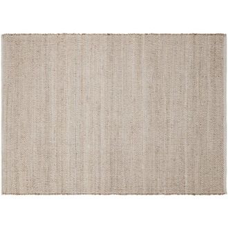 Miliboo Tapis rectangulaire beige en jute et coton tiss&eacute; 160 x 230 cm CAMAO