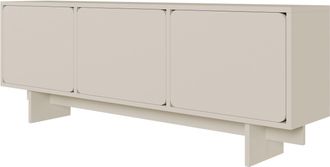 Selsey TV Schrank Lowboard Board Sideboard Fernsehtisch Fernsehschrank 3 T&uuml;ren F&auml;cher Push to Open 150 cm Graubeige Wuwu