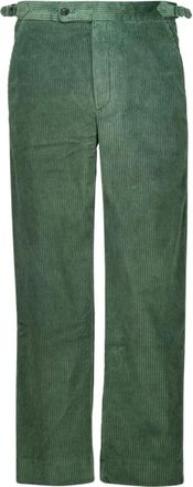 Bode Homme, Pantalons, Vert, Taille: W32 Pantalon Droit en Velours C&ocirc;tel&eacute; &agrave; Boucle Lat&eacute;rale