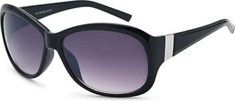 styleBREAKER Lunettes de soleil oversize pour femmes en forme de papillon avec décoration en métal sur la branche, verre dégradé 09020062, Monture noire/verre dégr