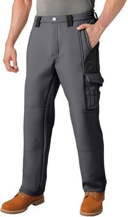 Generic Pantalon cargo pour homme, pantalon de travail tactique militaire, multi-poches, jambes droites, pantalon de combat chaud, &eacute;pais, rembourr&eacute;, confortab