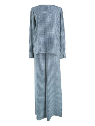Stella McCartney ensemble haut-pantalon à motif - Bleu