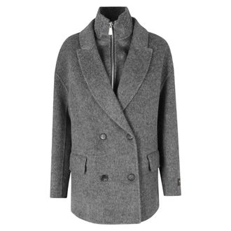 Ermanno Scervino Femme, Manteaux, Gris, Taille: 38 FR Double-Breasted Manteaux