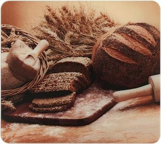 WENKO Multi-Platte Mod. Brot, 3in1 K&uuml;chenbrett, Spritzschutz, Herdabdeckplatte, Schneidebrett, Glas, 56 x 50 cm