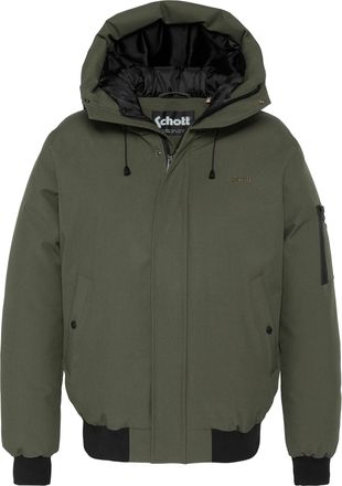 Schott NYC Schott Beever Kurzjacke mit Kapuze, Khaki, grün, XL