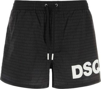 Dsquared2 Homme, Maillots de bain, Noir, Taille: XL Logo-print Swim Shorts