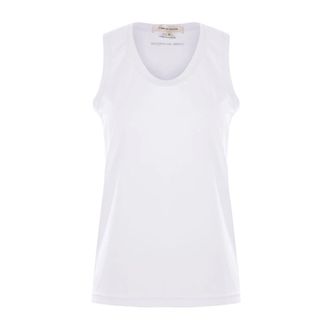Comme Des Gar&ccedil;ons Wei&szlig;es &auml;rmelloses Top mit Logo-Print - - Tops - Damen - Wei&szlig; - L