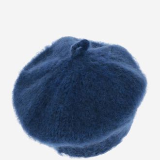 Myssyfarmi Womens Wool Basket Beret Navy Hat