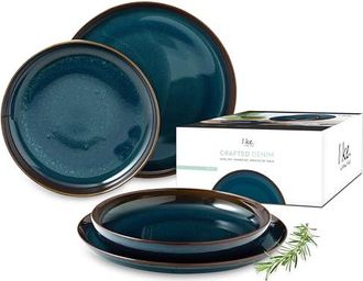 like. by Villeroy & Boch Crafted Denim Teller-Set, 4 tlg., für 2 Personen, blau