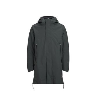 KRAKATAU Parka longue droite &agrave; capuche unie