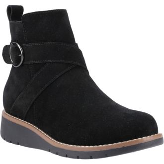 Hush Puppies Lyra Wildleder Damen Schwarze Winter Stiefeletten