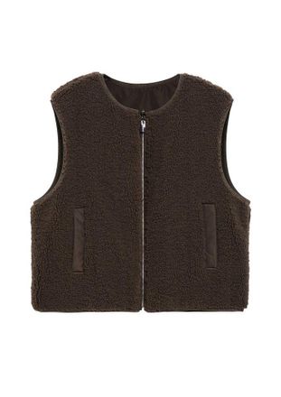 Comma Outdoorjacke Outdoor-Weste Wende-Weste aus Nylon mit Teddy
