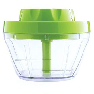 Mastrad Mastrad - Mini Hachoir Manuel Vert - Lames Inox Double Tranchant Amovibles - Hache Ail, Oignons, Herbes & Échalotes en 30 sec - Compact & Facile à Net