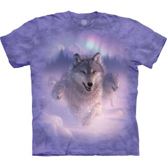 The Mountain Northern Lights Adult T-Shirt, Purple, Medium