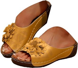 Generic Pantoufles d&eacute;t&eacute; pour femme avec noeud ouvert - Sandales plates antid&eacute;rapantes pour la douche, la plage, la piscine - Confortables et respirantes - Ave