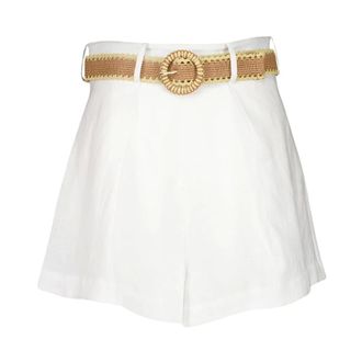 Zimmermann Femme, Shorts, Beige, Taille: 36 FR Rhiannon Tuck Linen Shorts