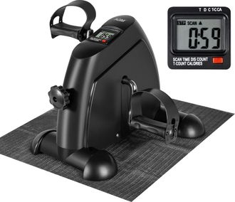 AGM Mobile Mini Heimtrainer Pedal Sit Down, unter dem Schreibtisch Fahrrad mit LCD Display f&uuml;r Beine und Arme, Anti-Rutsch-Matte inklusive