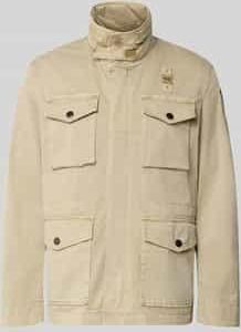 Blauer Jacke mit Stehkragen und Pattentaschen Modell Ashmont