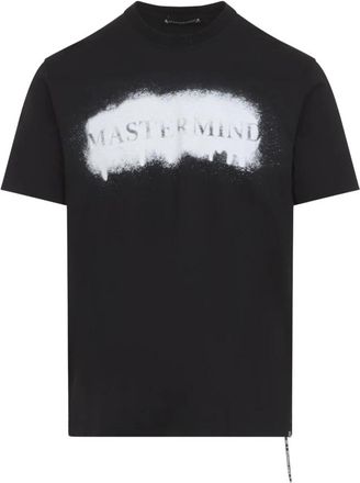 MASTERMIND WORLD Spray Art T-Shirt mit kurzen &Auml;rmeln - - Tops - Herren - Schwarzk - L